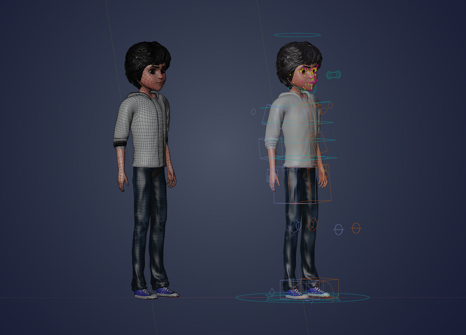 Cartoon young boy character rigged free VR / AR / low-poly 3D model ...