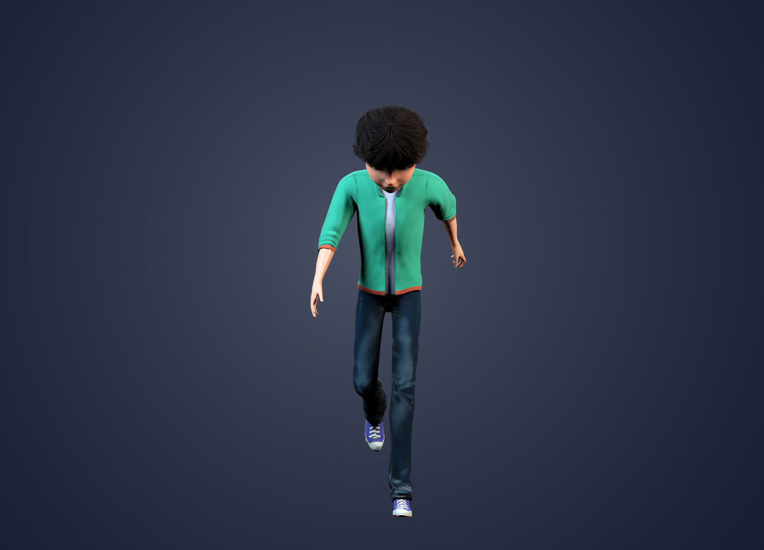 Cartoon young boy character rigged free VR / AR / low-poly 3D model ...