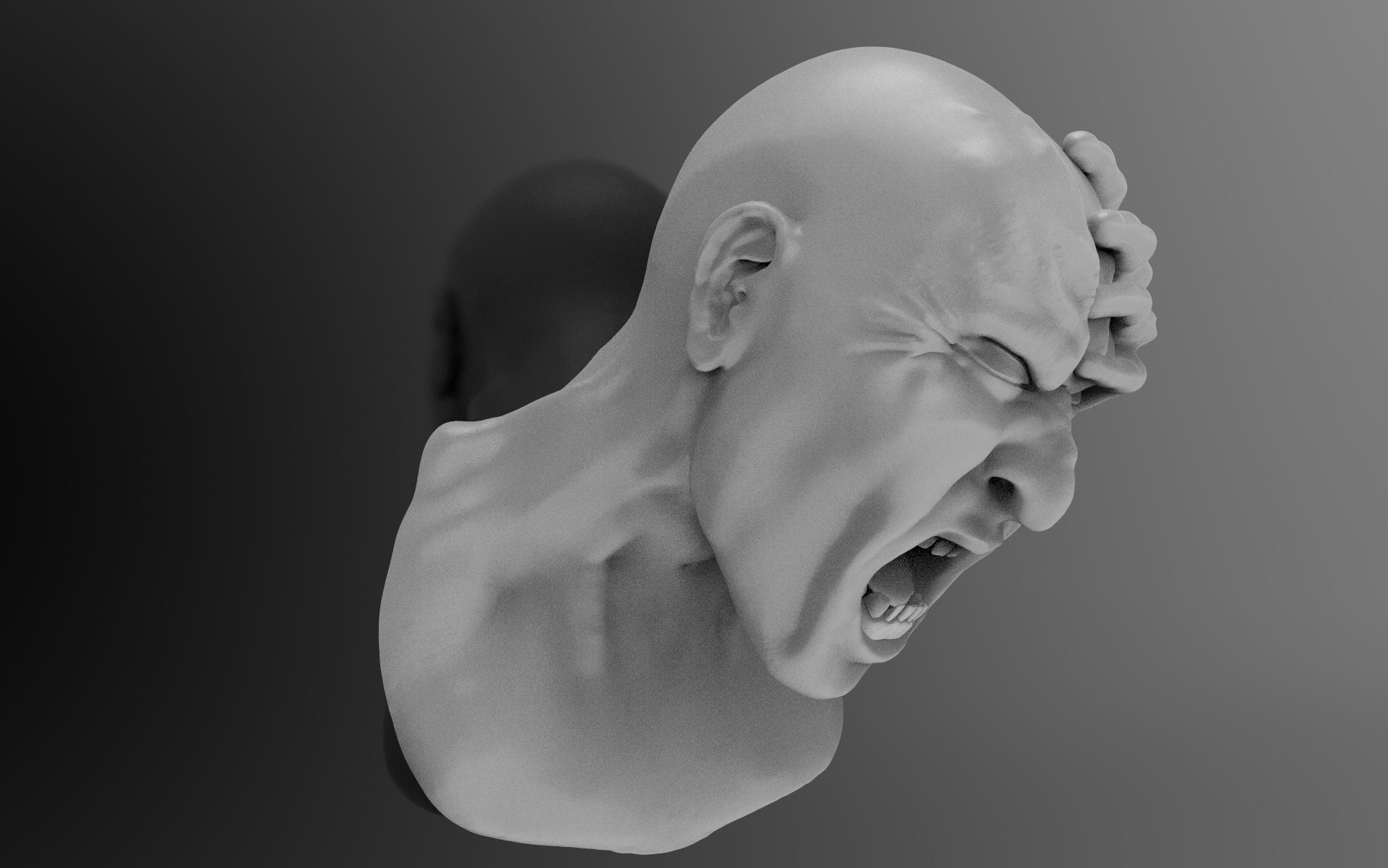 ANGRY MAN SCREAMING 3D model 3D printable | CGTrader