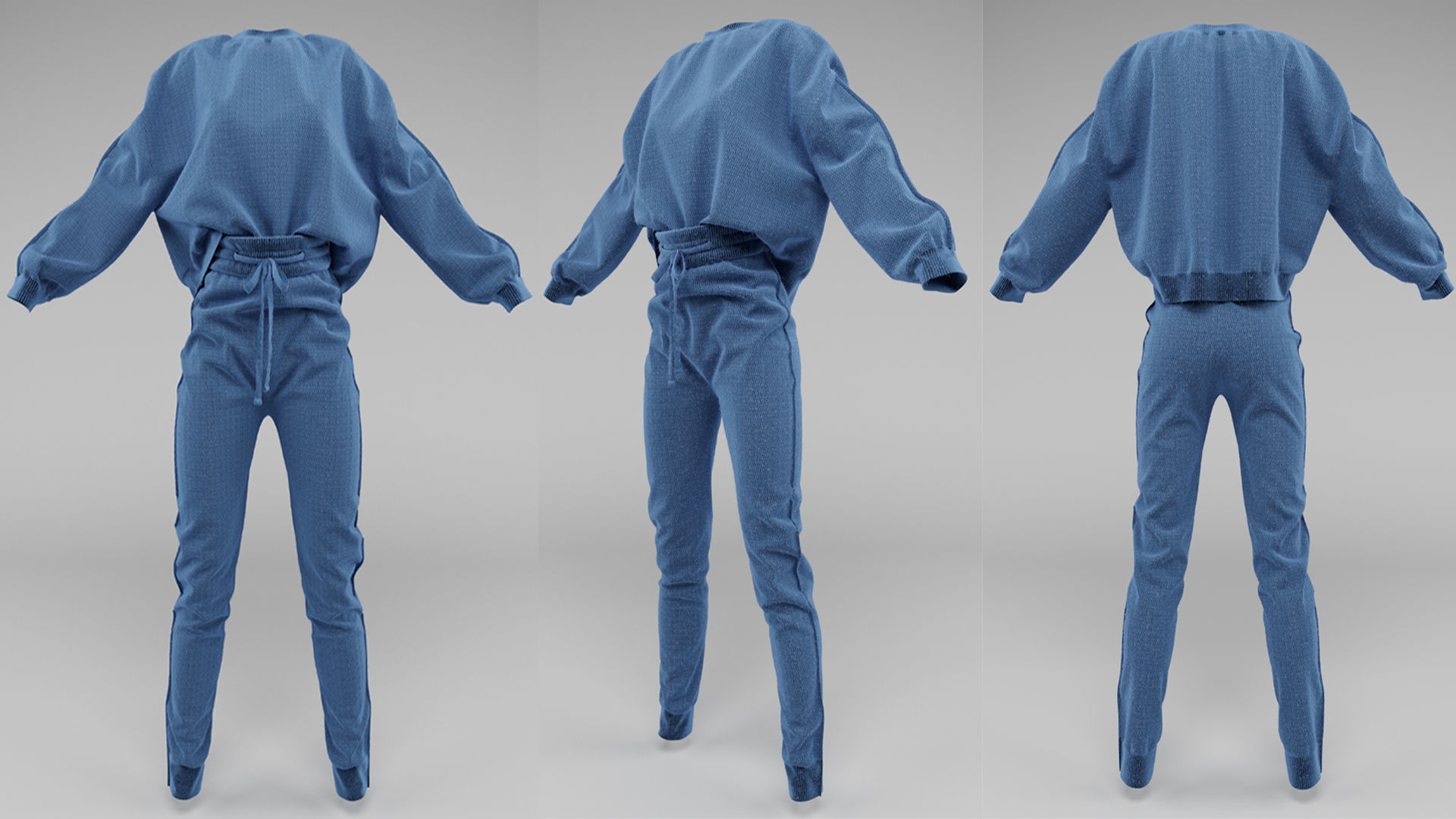 3 realistic knit outfits 3D model rigged | CGTrader