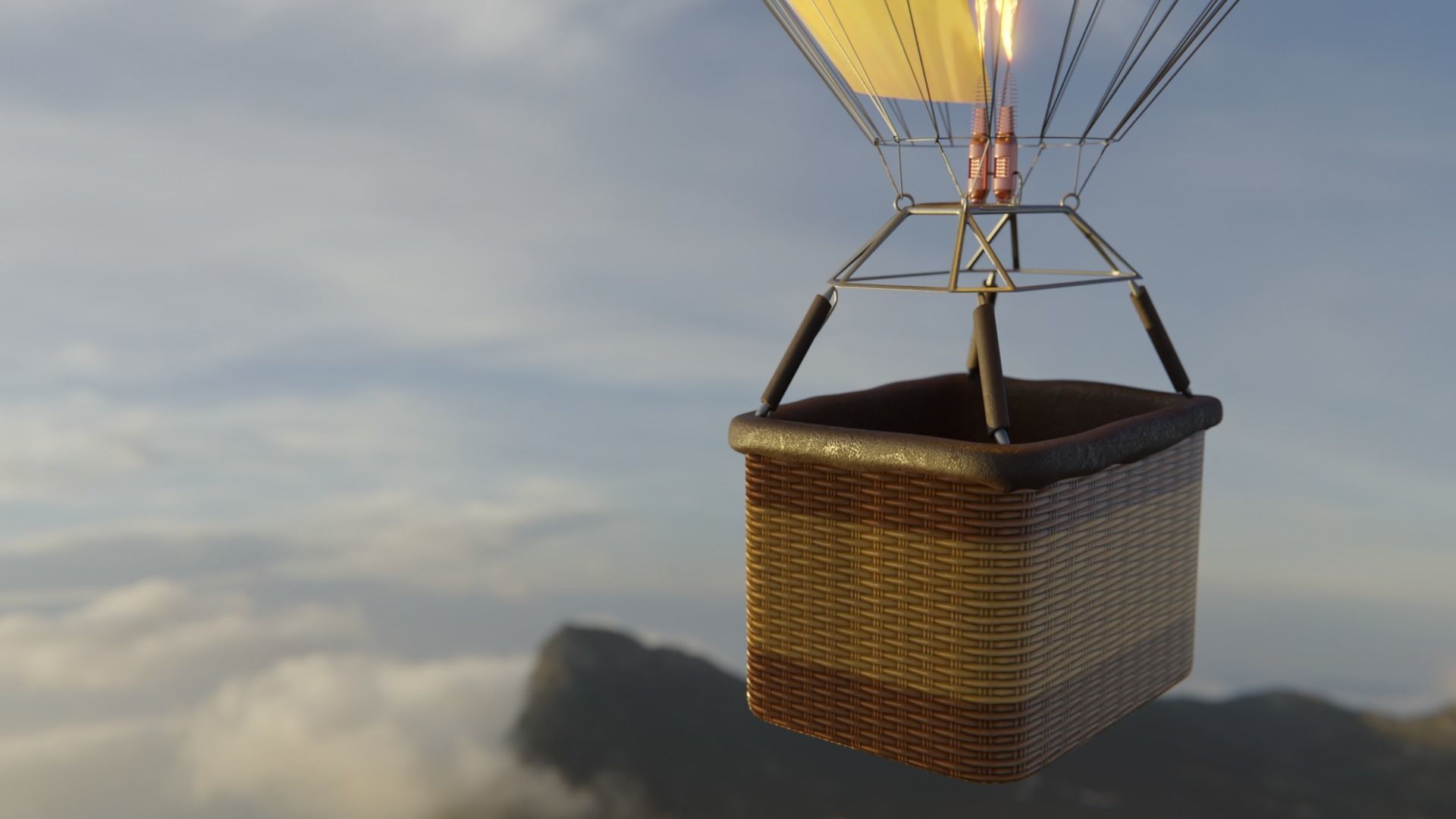 3D model Air Ballon - Aerostatic Blender rigged VR / AR / low-poly ...