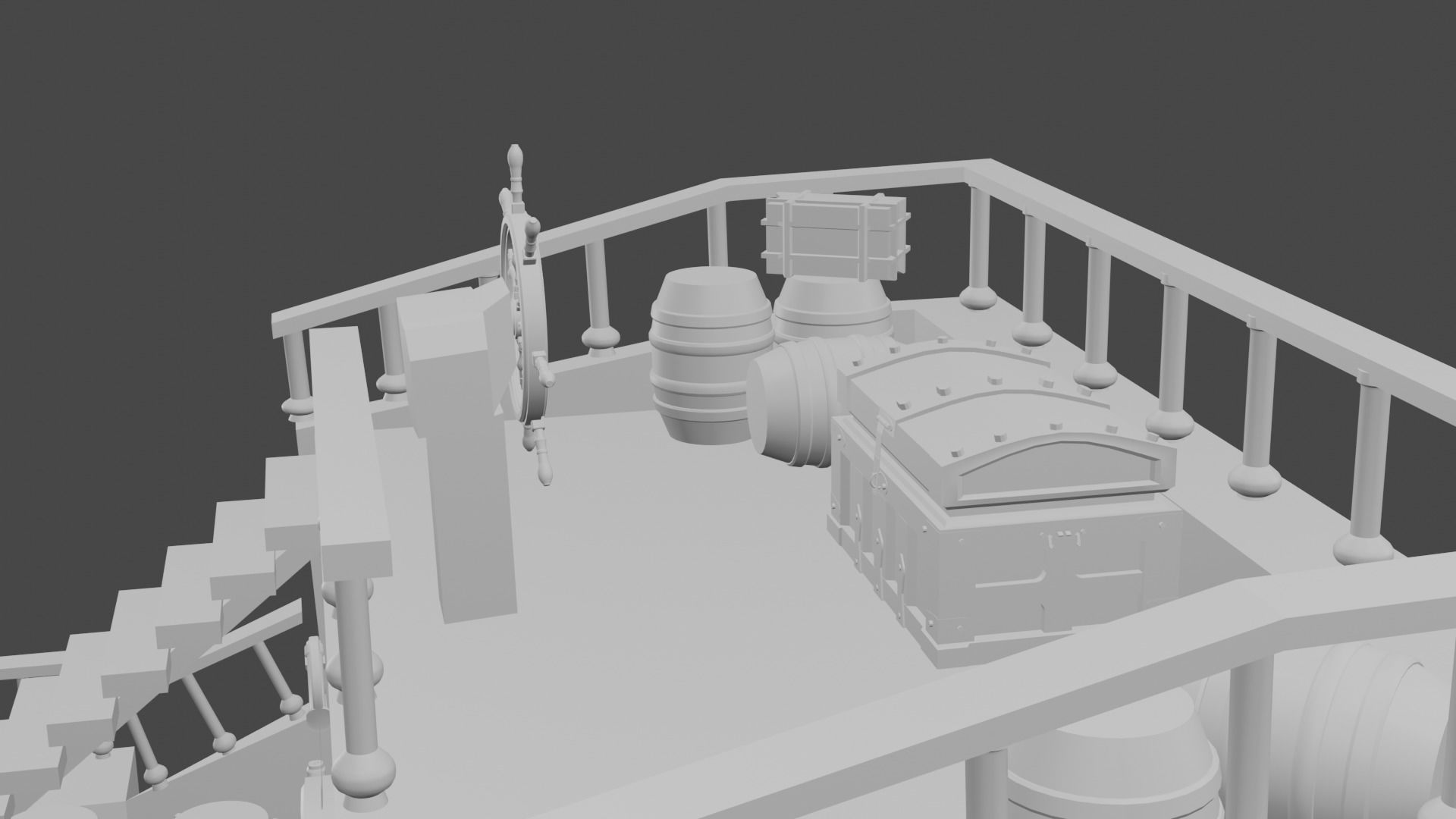 Pirate ship boat no texture blender 3D model | CGTrader