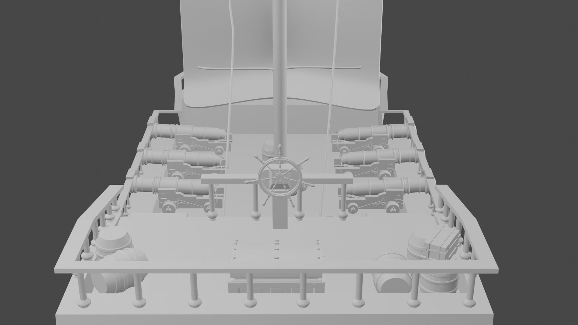 Pirate ship boat no texture blender 3D model | CGTrader
