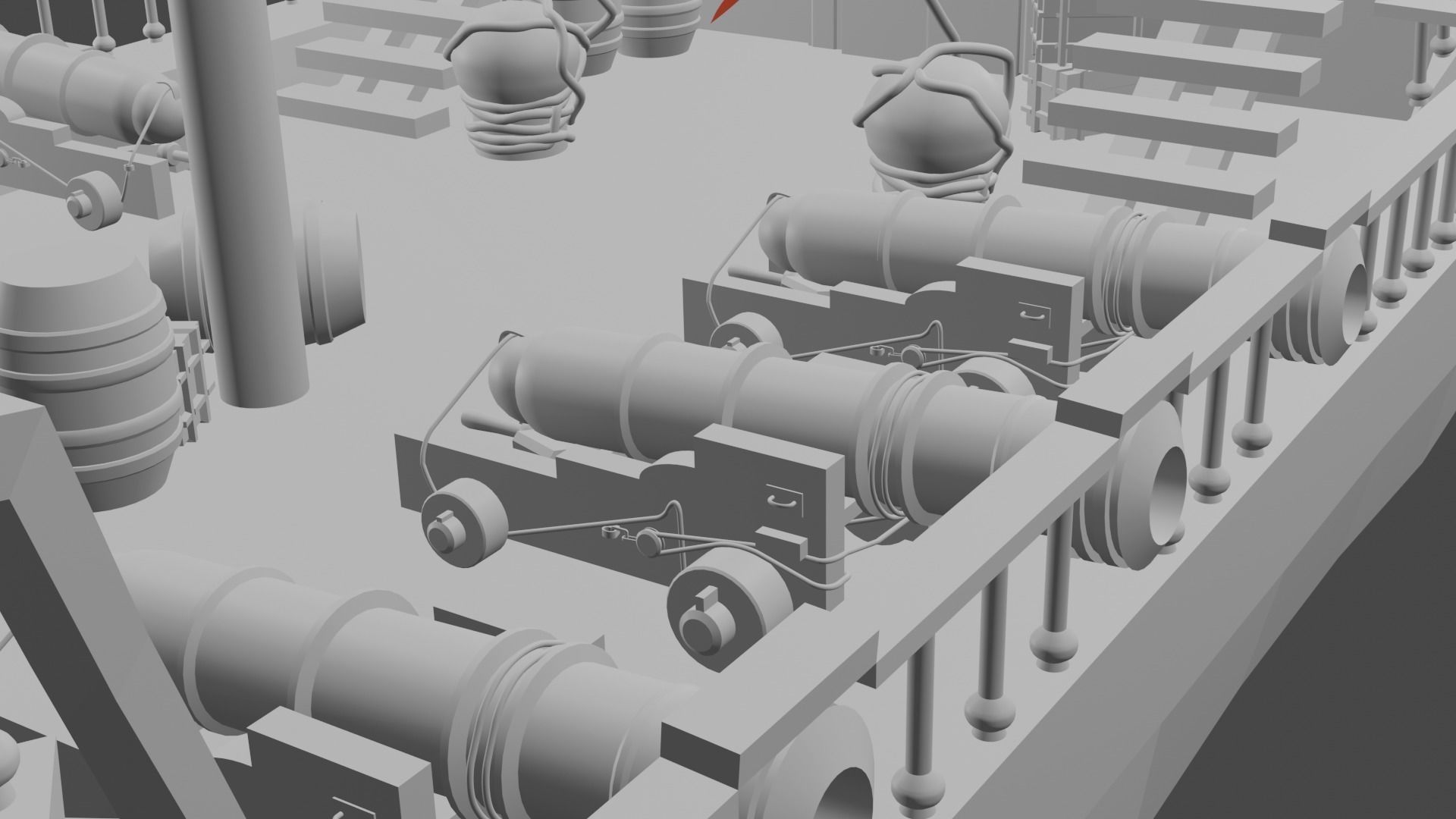 Pirate ship boat no texture blender 3D model | CGTrader