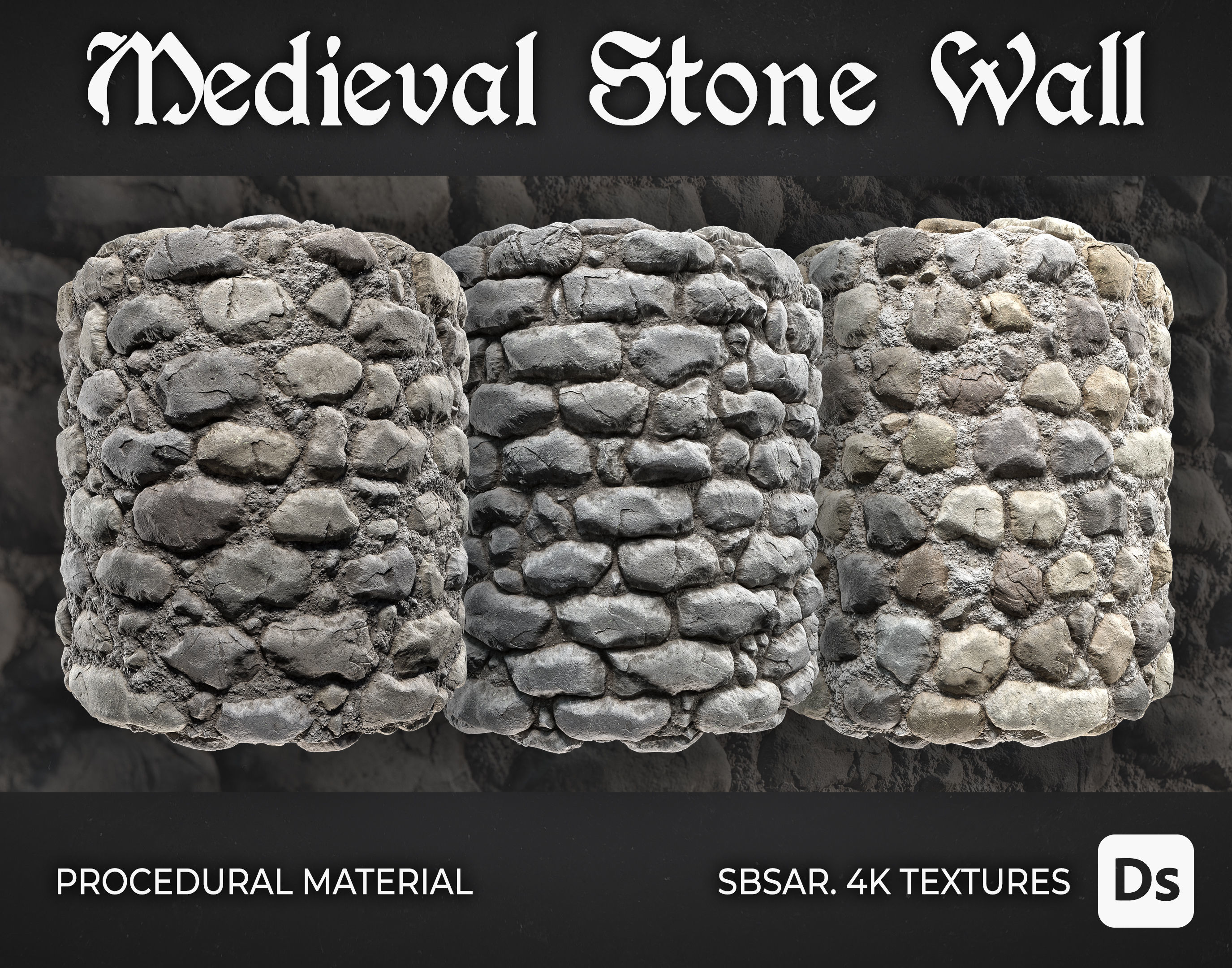 Medieval Stone Wall - Substance Material Texture | CGTrader