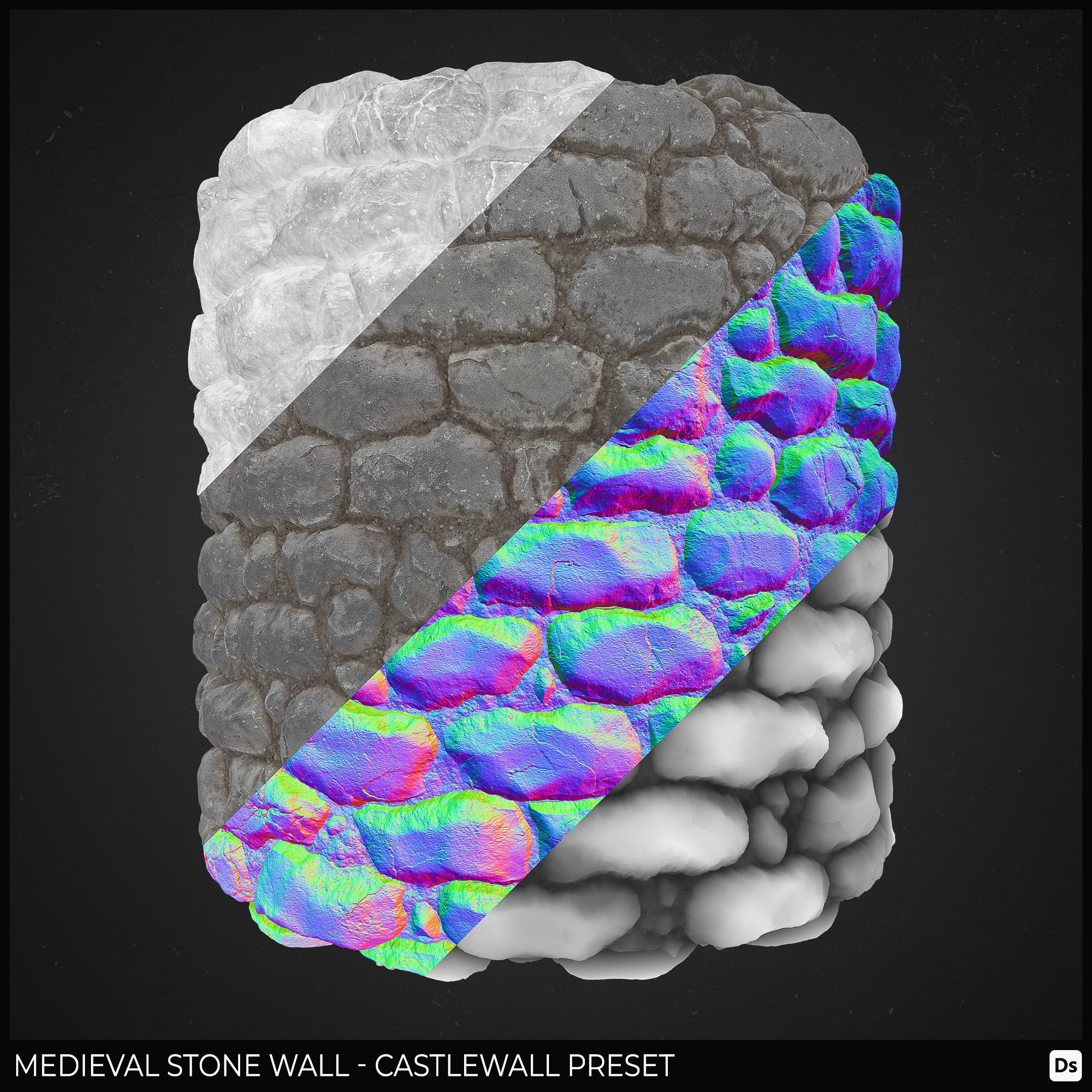 Medieval Stone Wall - Substance Material Texture | CGTrader
