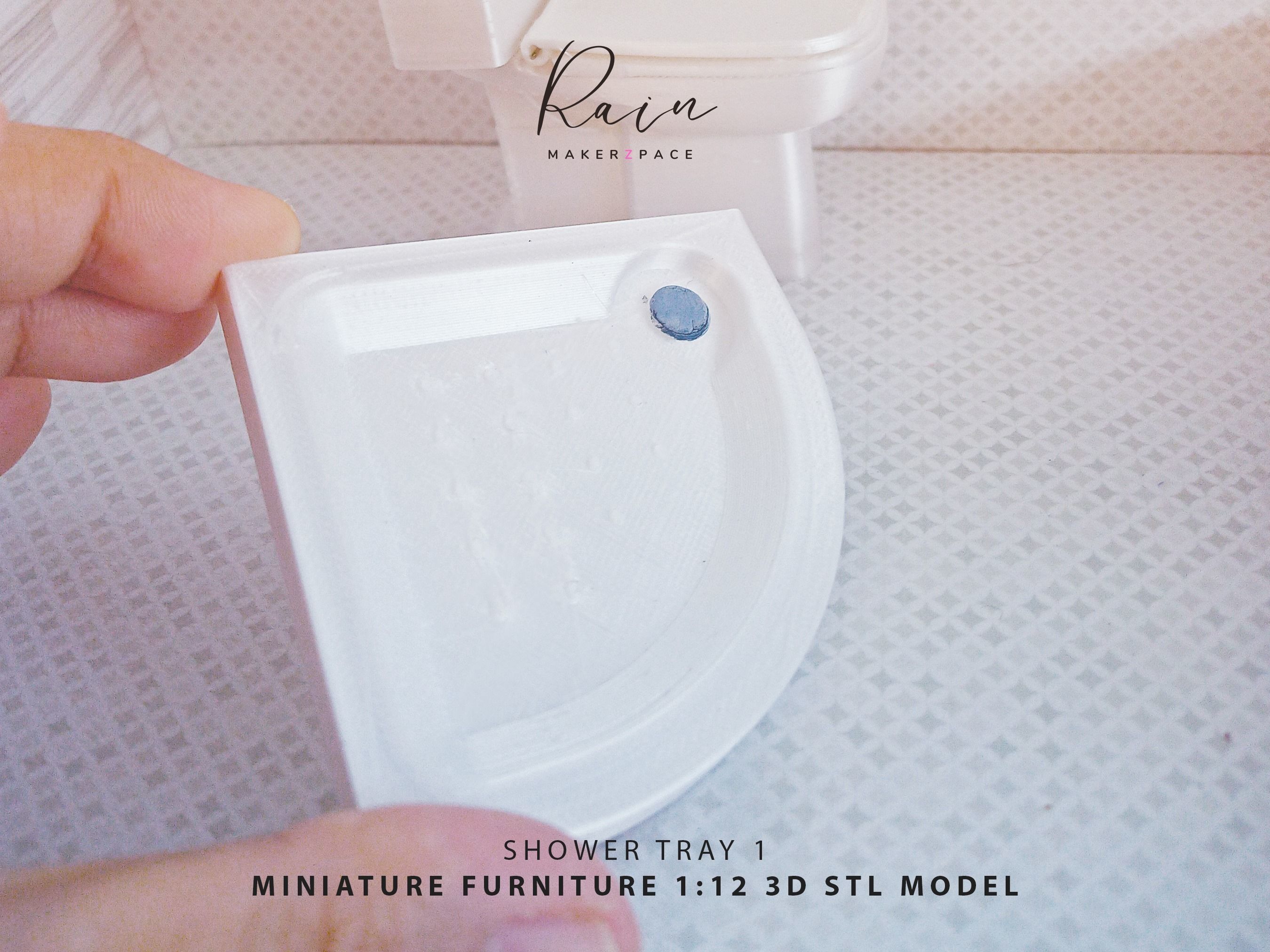 MINIATURE SHOWER TRAY FOR 1 12 DOLLHOUSE 3D model 3D printable | CGTrader