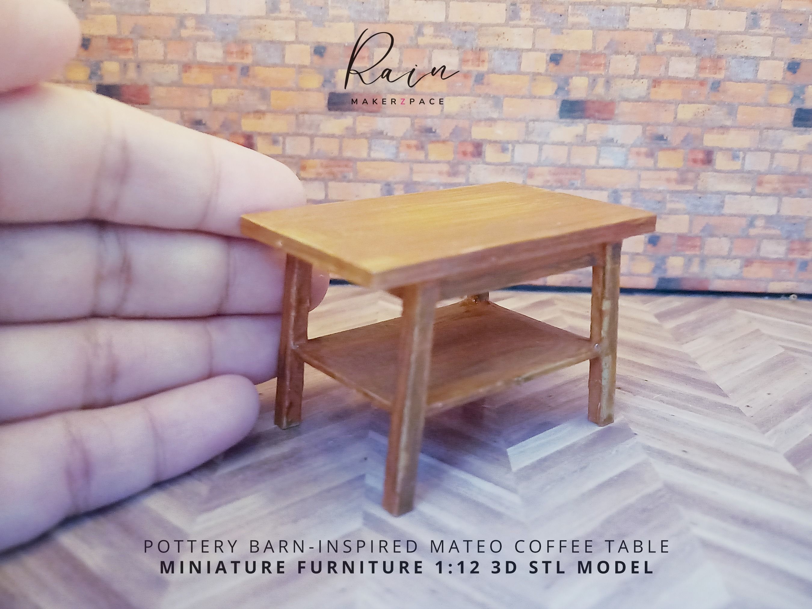 POTTERY BARN INSPIRED MATEO RECTANGULAR COFFEE TABLE 3D model 3D printable | CGTrader
