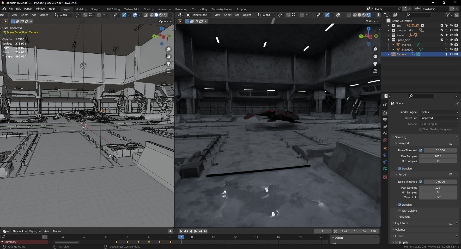 3D model 3D Sci Fi Hangar Interior VR / AR / low-poly | CGTrader