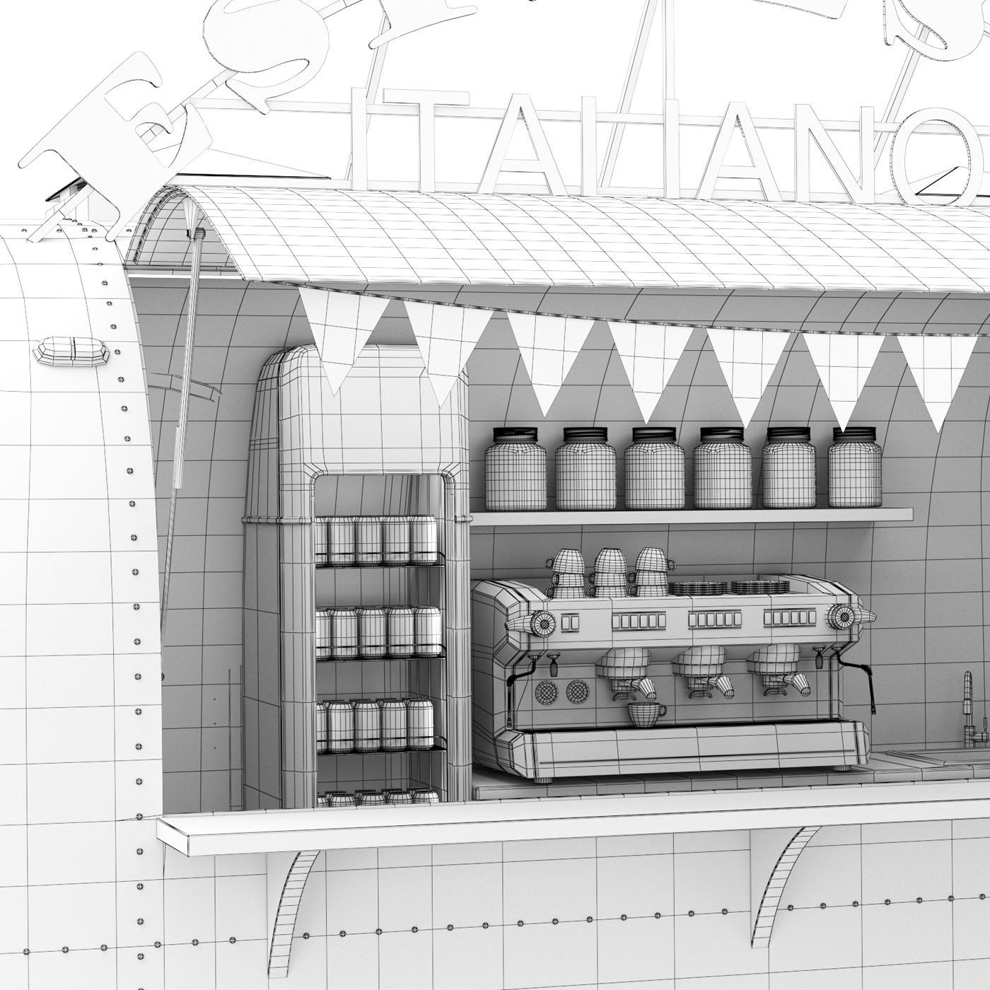 Airstream coffee bar trailer 3D model | CGTrader