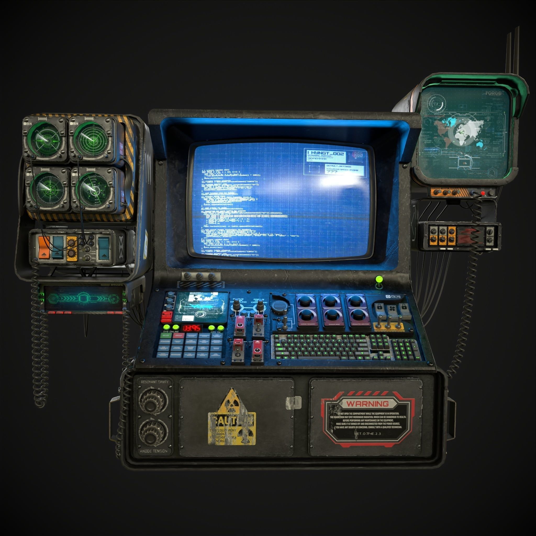 SCI FI RADAR COMPUTER 3D model 3D printable | CGTrader