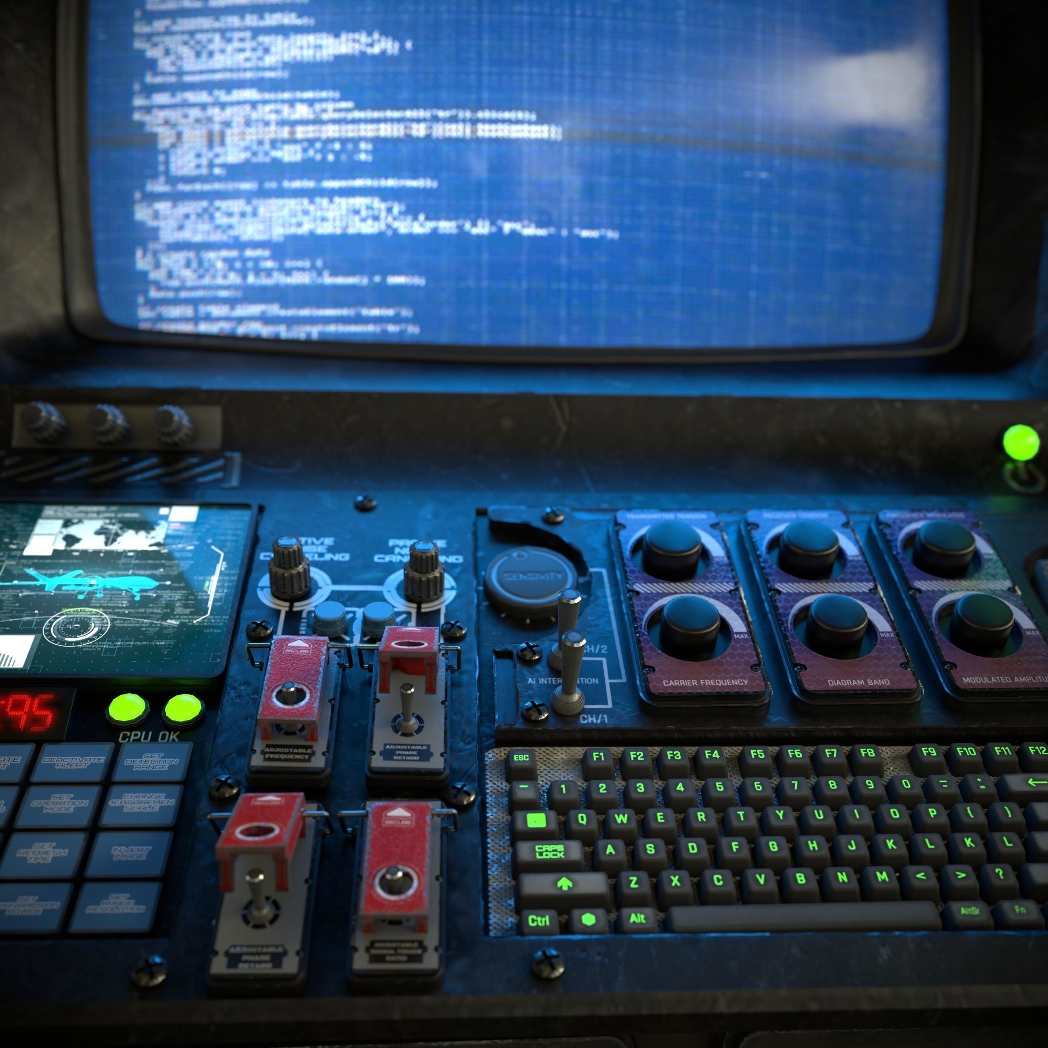 SCI FI RADAR COMPUTER 3D model 3D printable | CGTrader