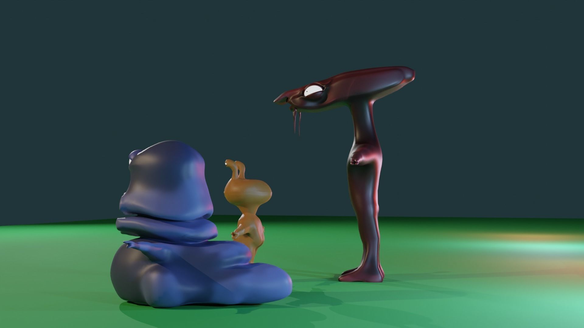 3D model Turbo Aliens fantasy creatures set of 5 rigged characters pack ...