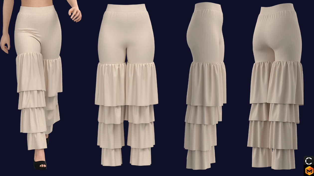 10 basic women pants 3D models Zprj Fbx OBJ 3D model | CGTrader
