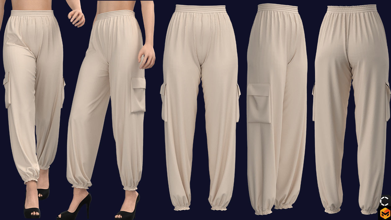 10 basic women pants 3D models Zprj Fbx OBJ 3D model | CGTrader