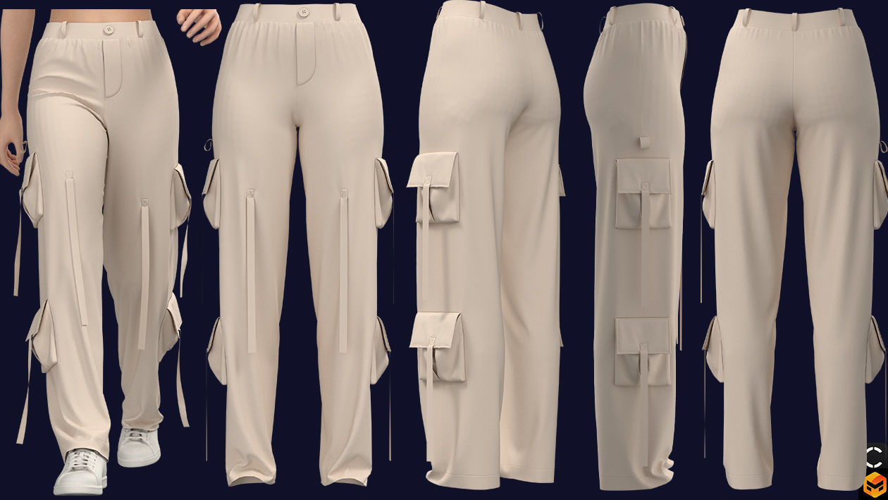 10 basic women pants 3D models Zprj Fbx OBJ 3D model | CGTrader