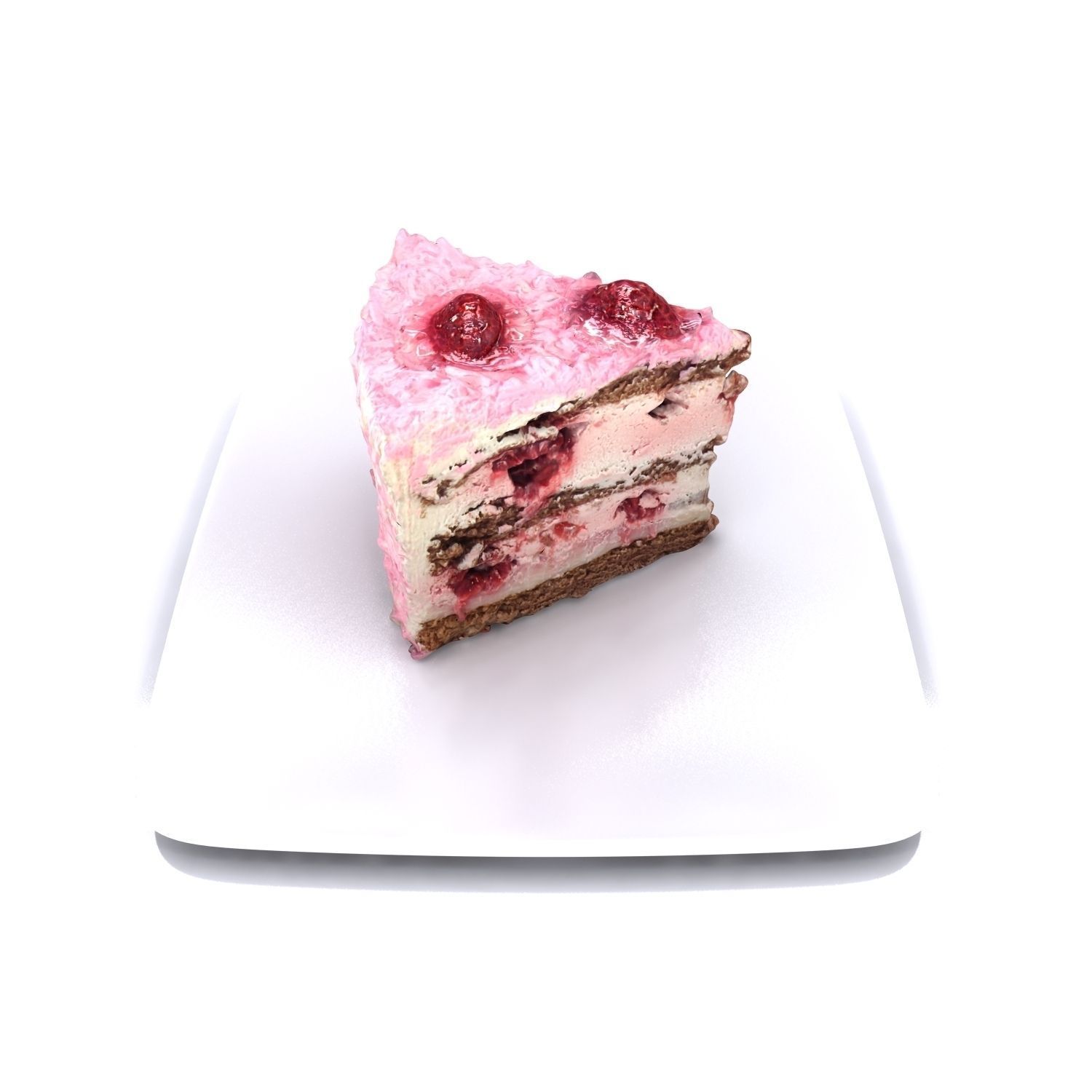Raspberry Cake Slice 3D model | CGTrader