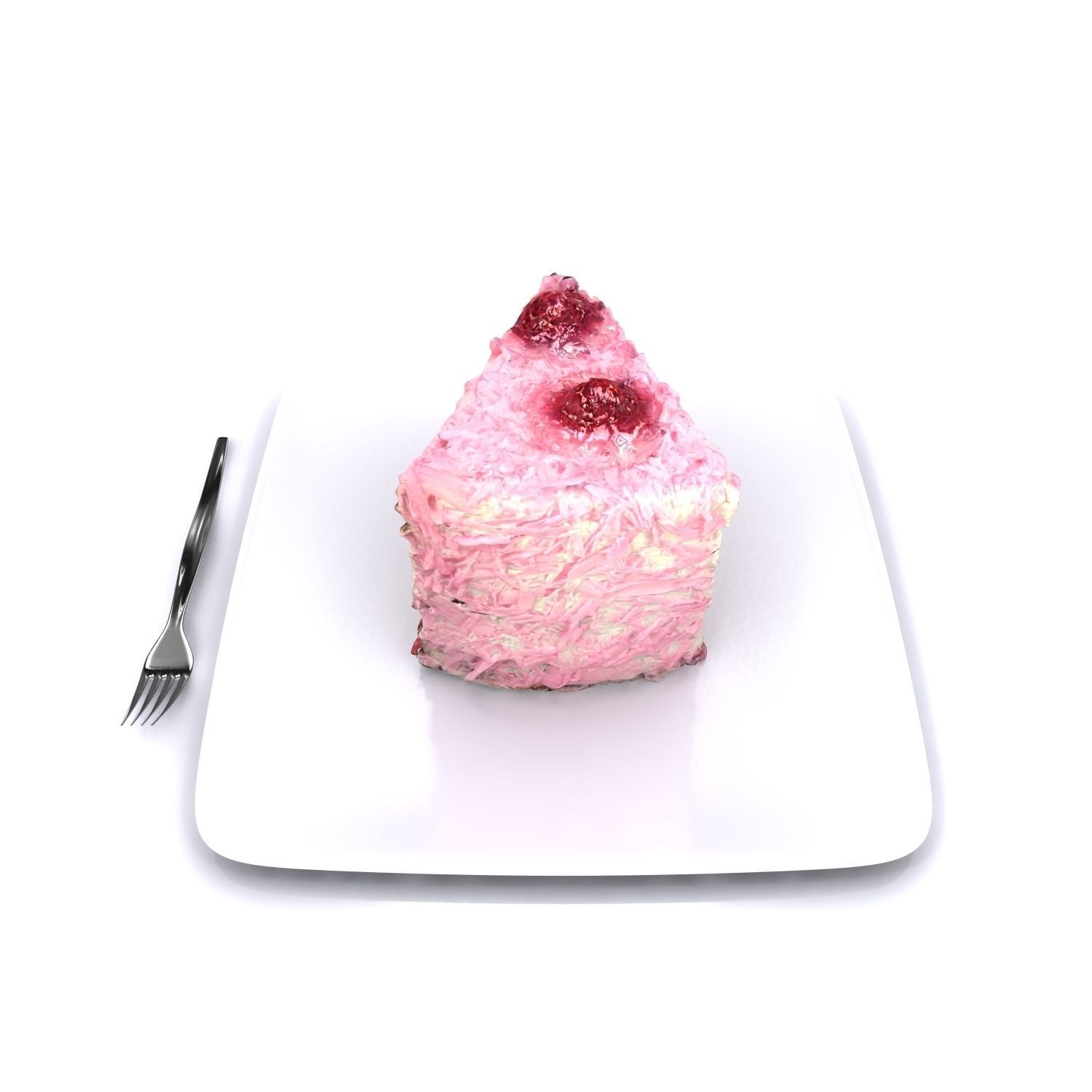 Raspberry Cake Slice 3D model | CGTrader