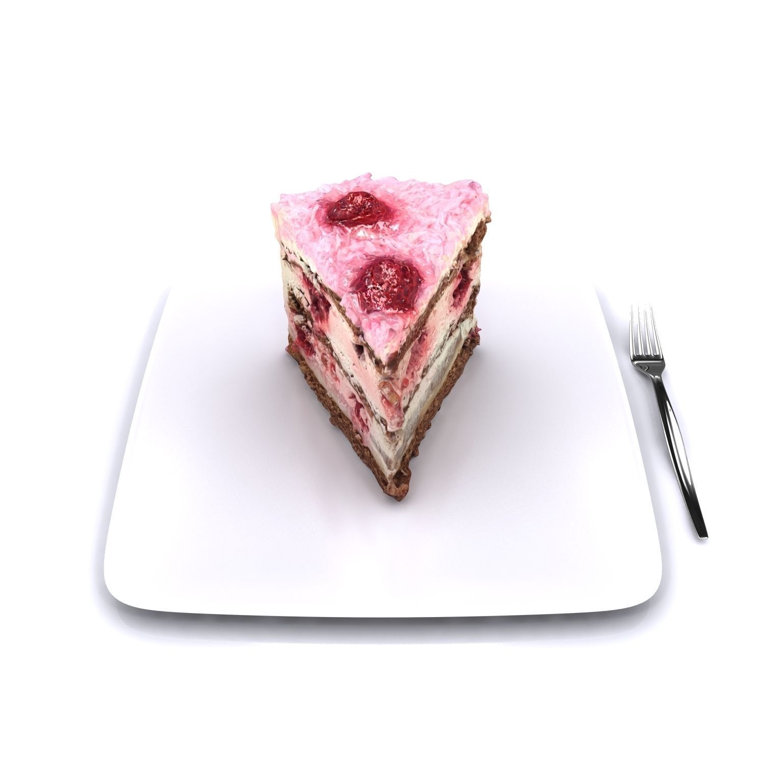 Raspberry Cake Slice 3D model | CGTrader