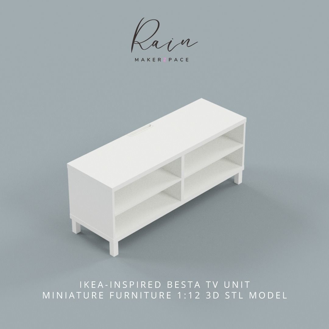 MINIATURE IKEA-INSPIRED BESTA TV UNIT 3D model 3D printable | CGTrader