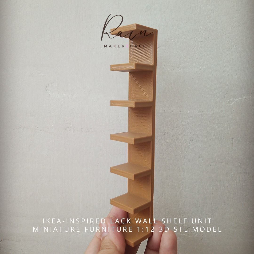 IKEA INSPIRED LACK Wall Shelf Unit Miniature Furniture 3D model 3D ...
