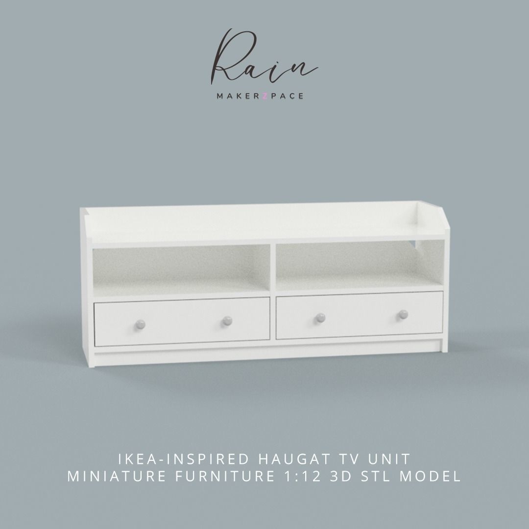 IKEA INSPIRED Hauga TV Unit Miniature Furniture 3D model 3D printable ...