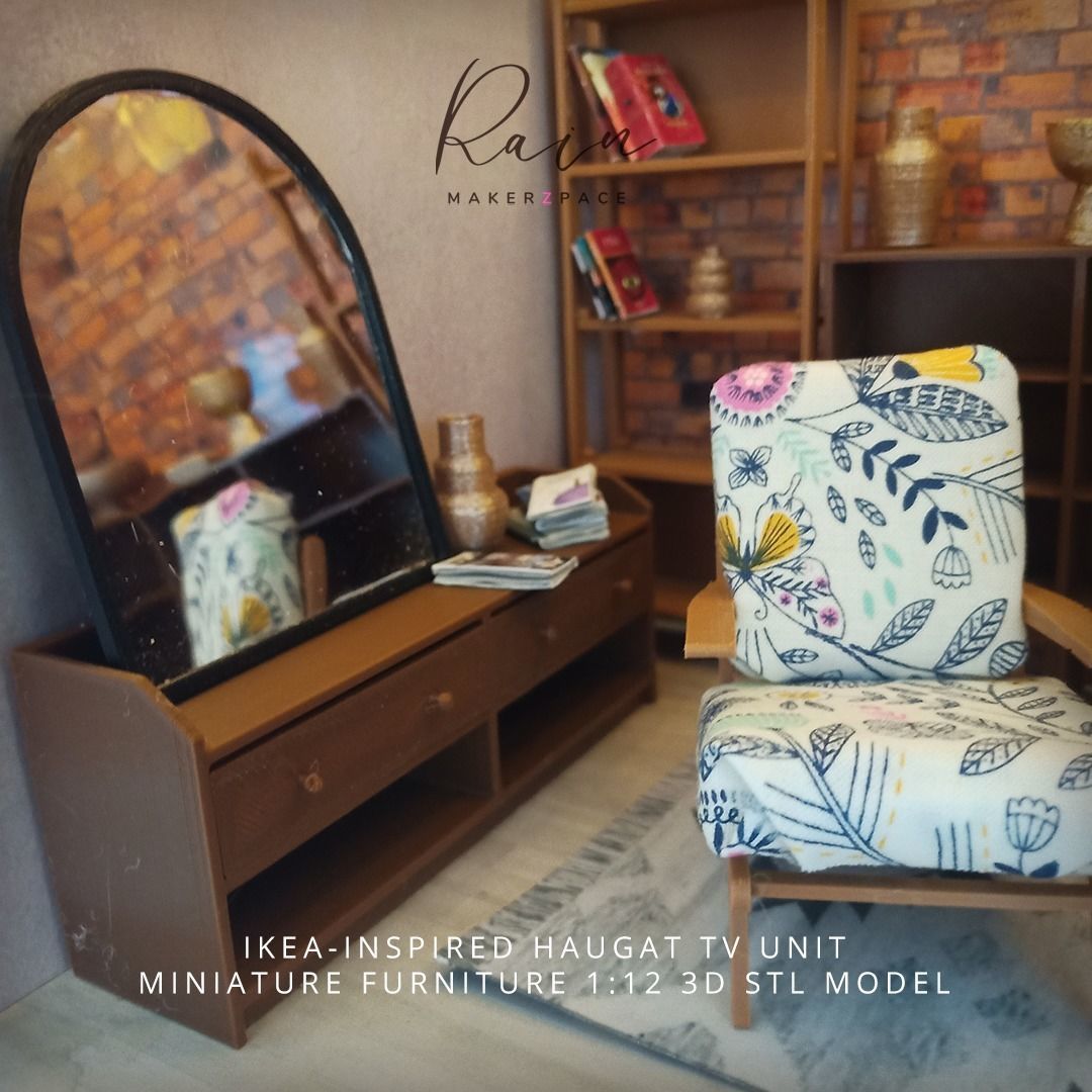 IKEA INSPIRED Hauga TV Unit Miniature Furniture 3D model 3D printable ...