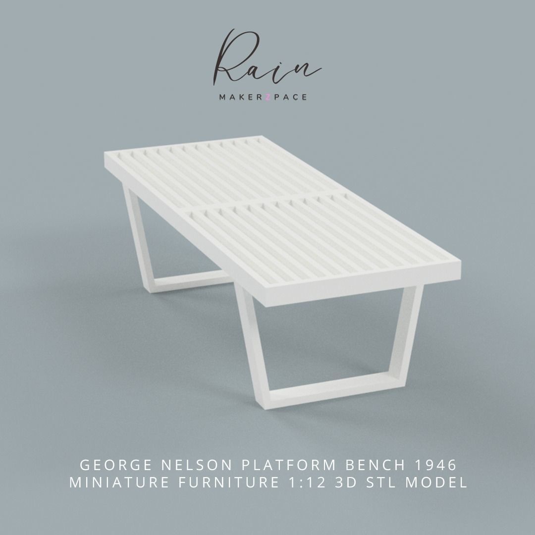 George Nelson Platform Bench Miniature Furniture 3D model 3D printable ...
