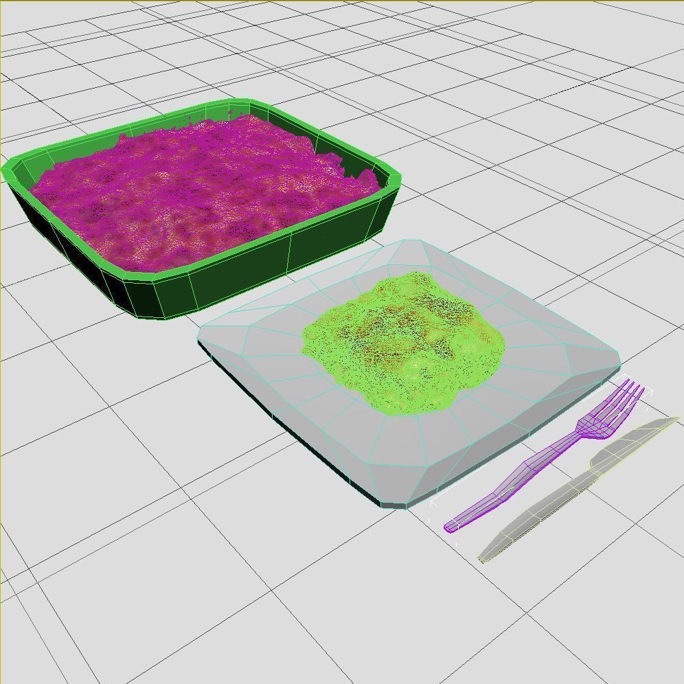 Lasagna cheesy in dish 3D model | CGTrader