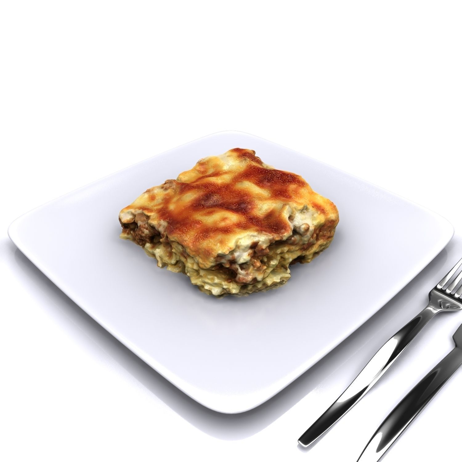 Lasagna cheesy in dish 3D model | CGTrader