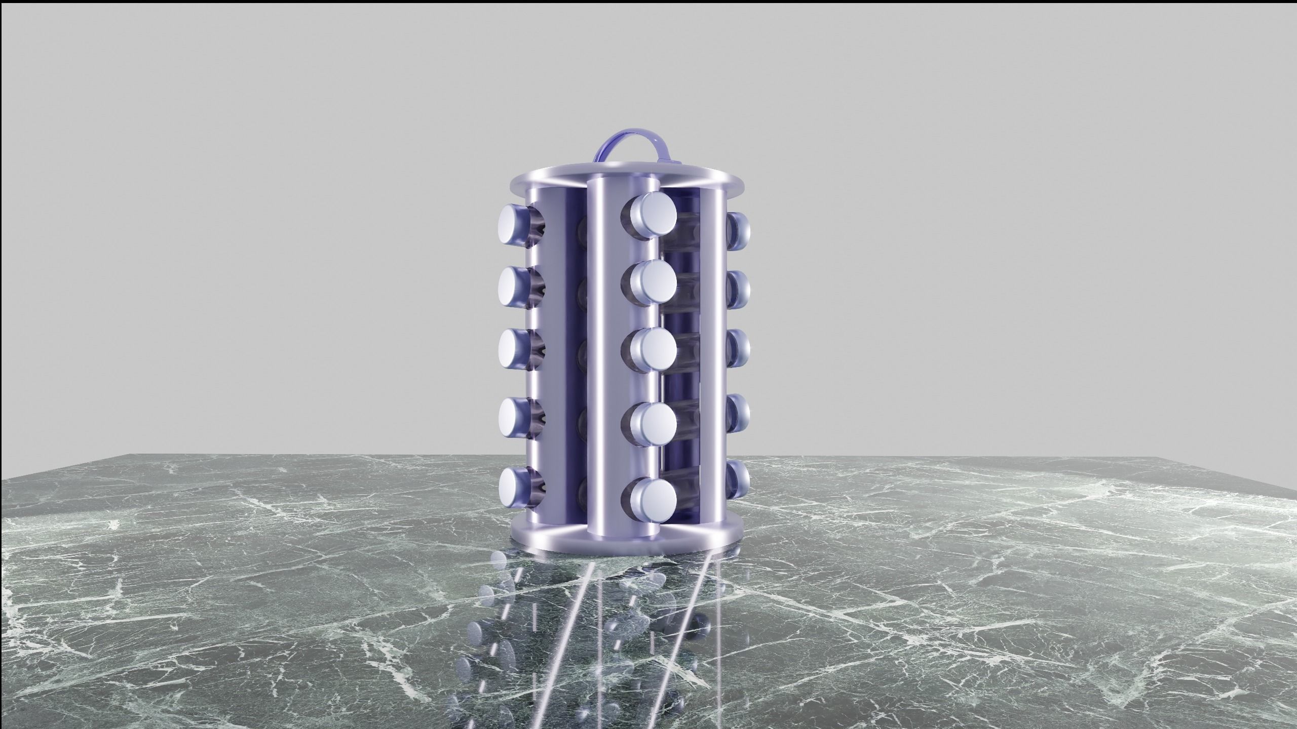 Rotating stainless glass bottle spice rack 3D model | CGTrader