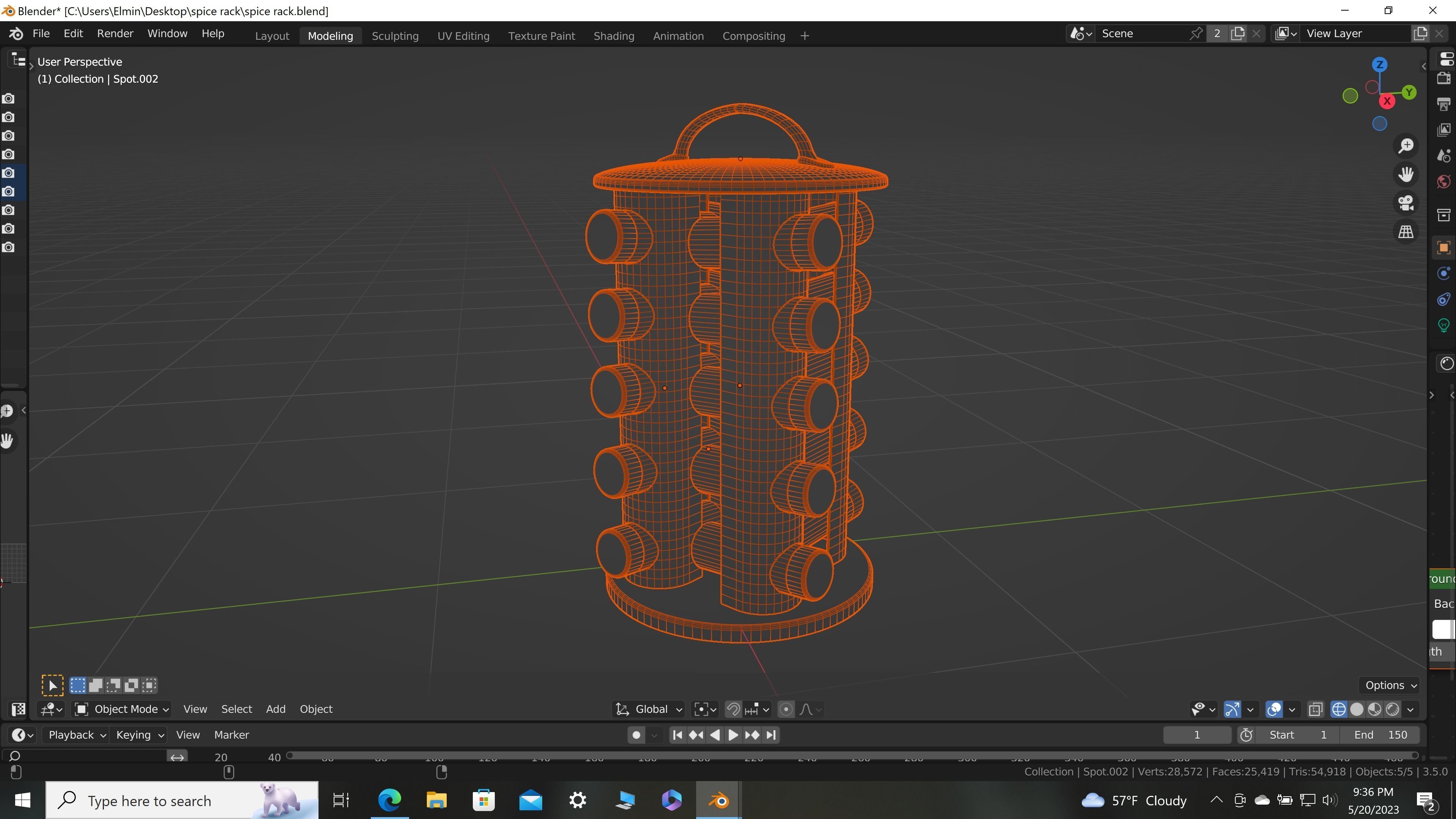 Rotating stainless glass bottle spice rack 3D model | CGTrader