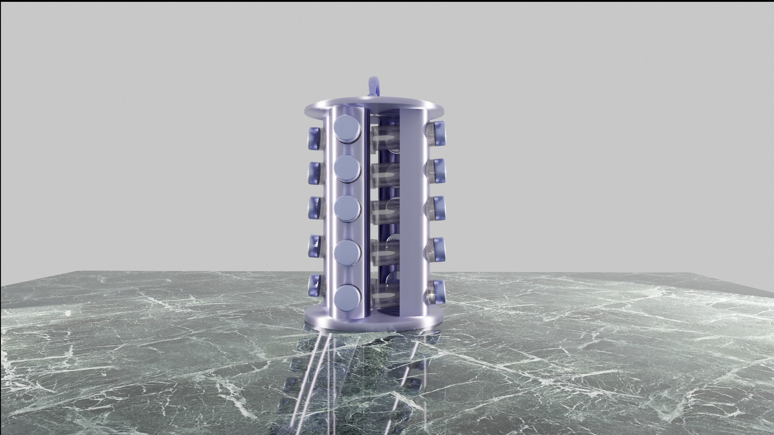 Rotating stainless glass bottle spice rack 3D model | CGTrader