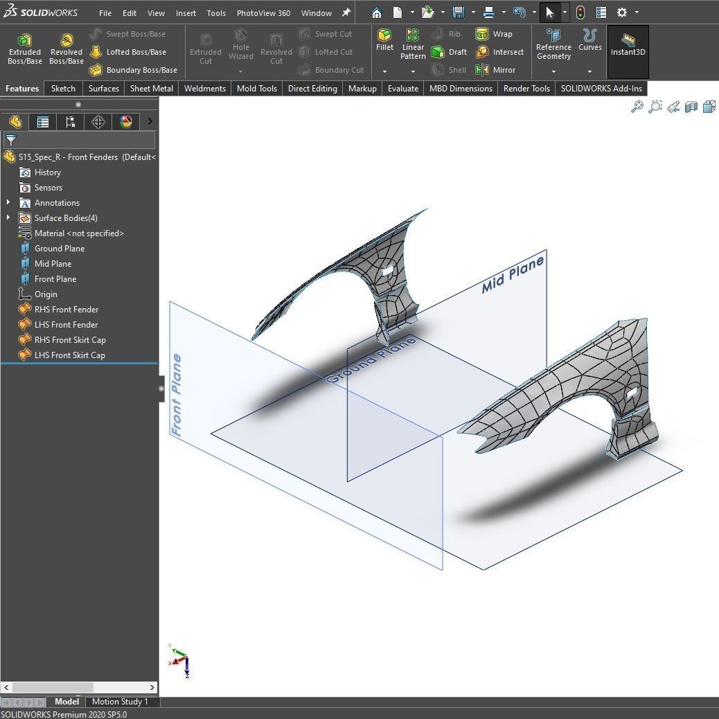 S15 Spec R Front Fender Exterior Surfaces - 3D Laser-Scanned 3D model ...