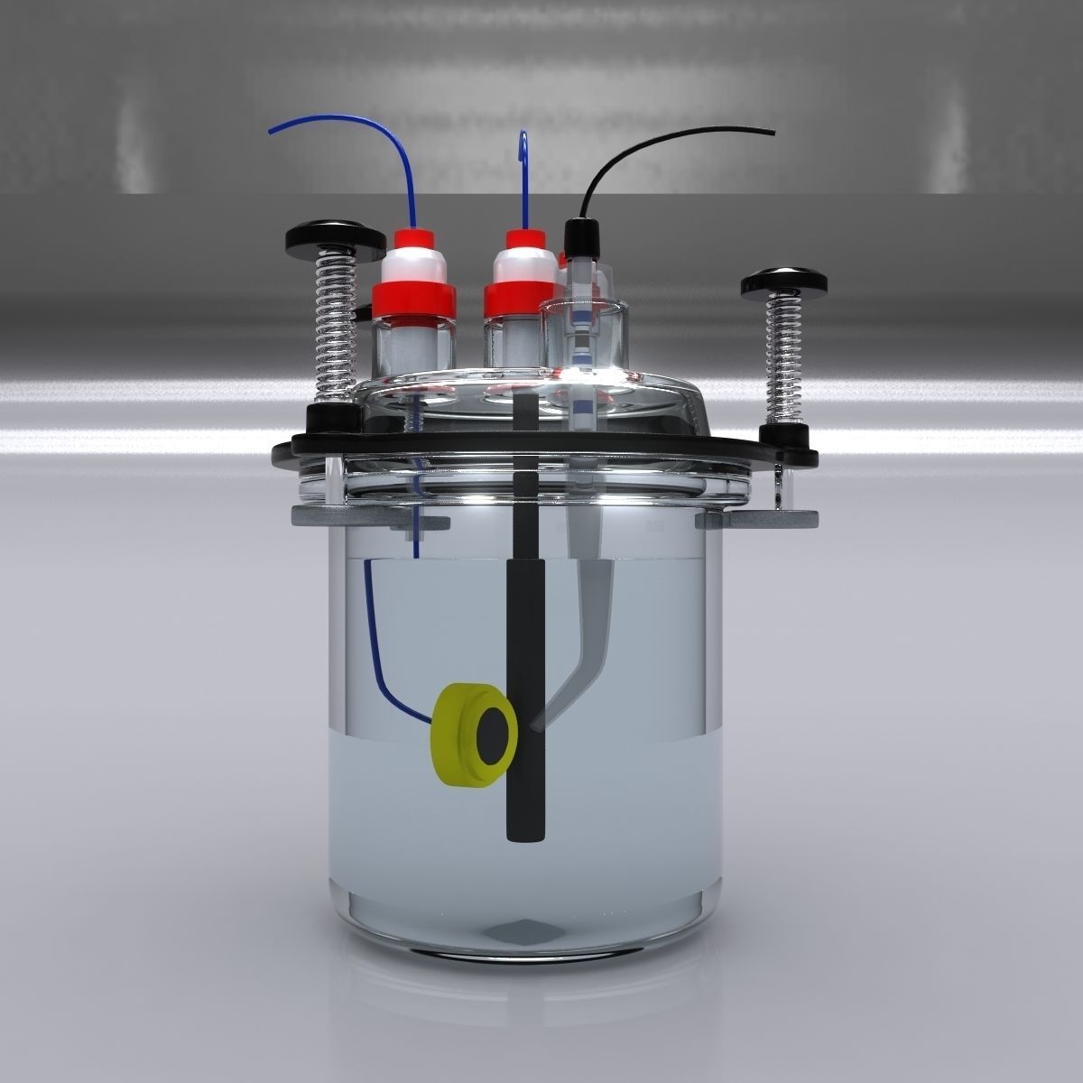 Electrolysis plastic container with two wires in it 3D model | CGTrader