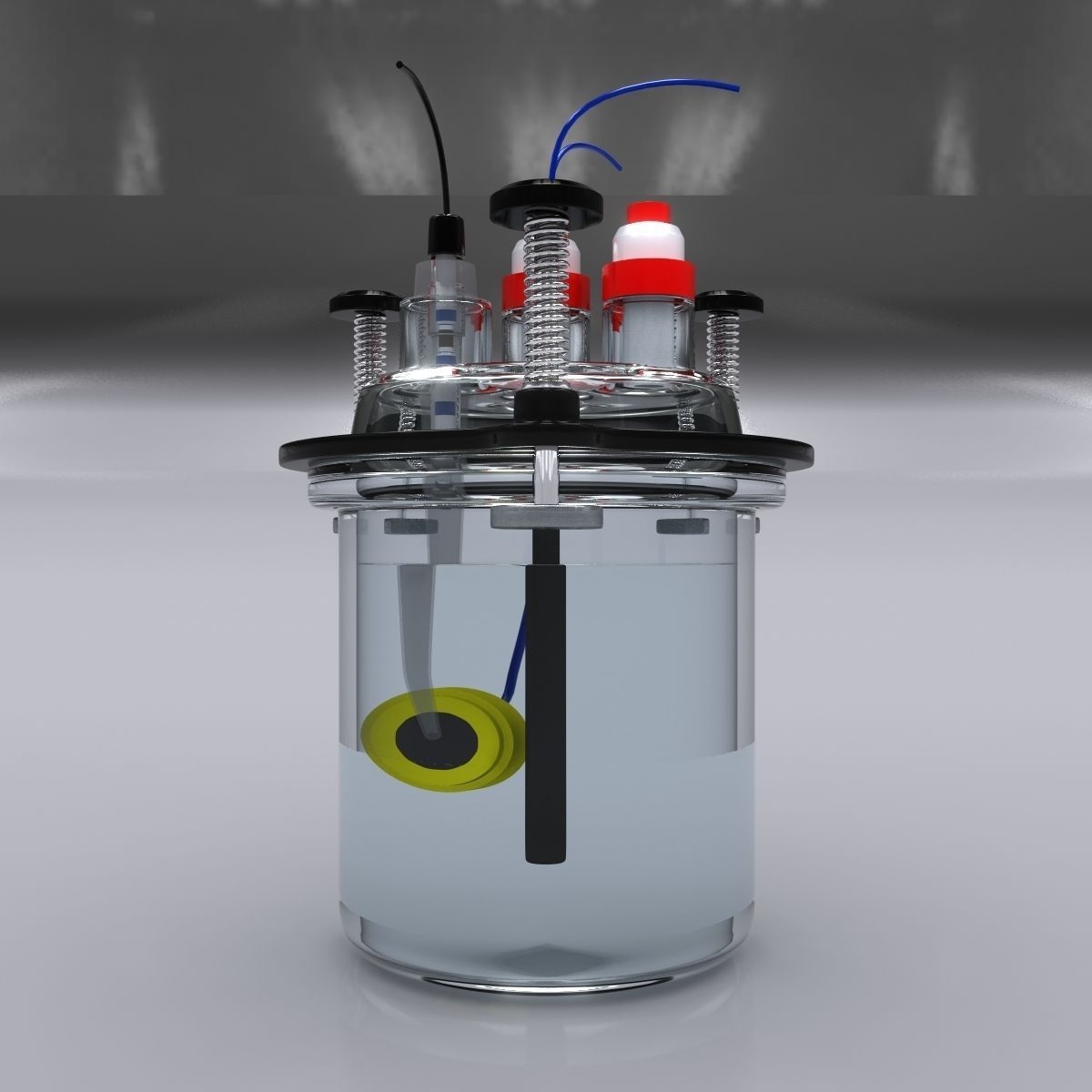 Electrolysis plastic container with two wires in it 3D model | CGTrader