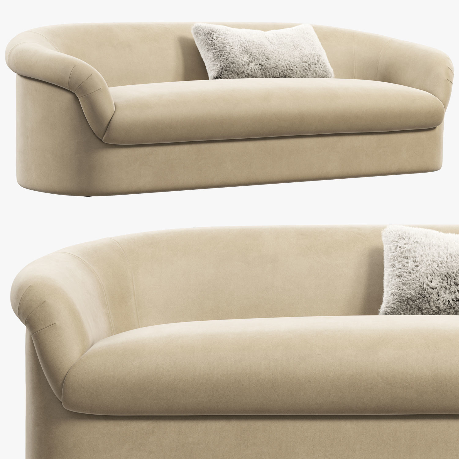 Sedilia Roll top Sofa 3D model | CGTrader