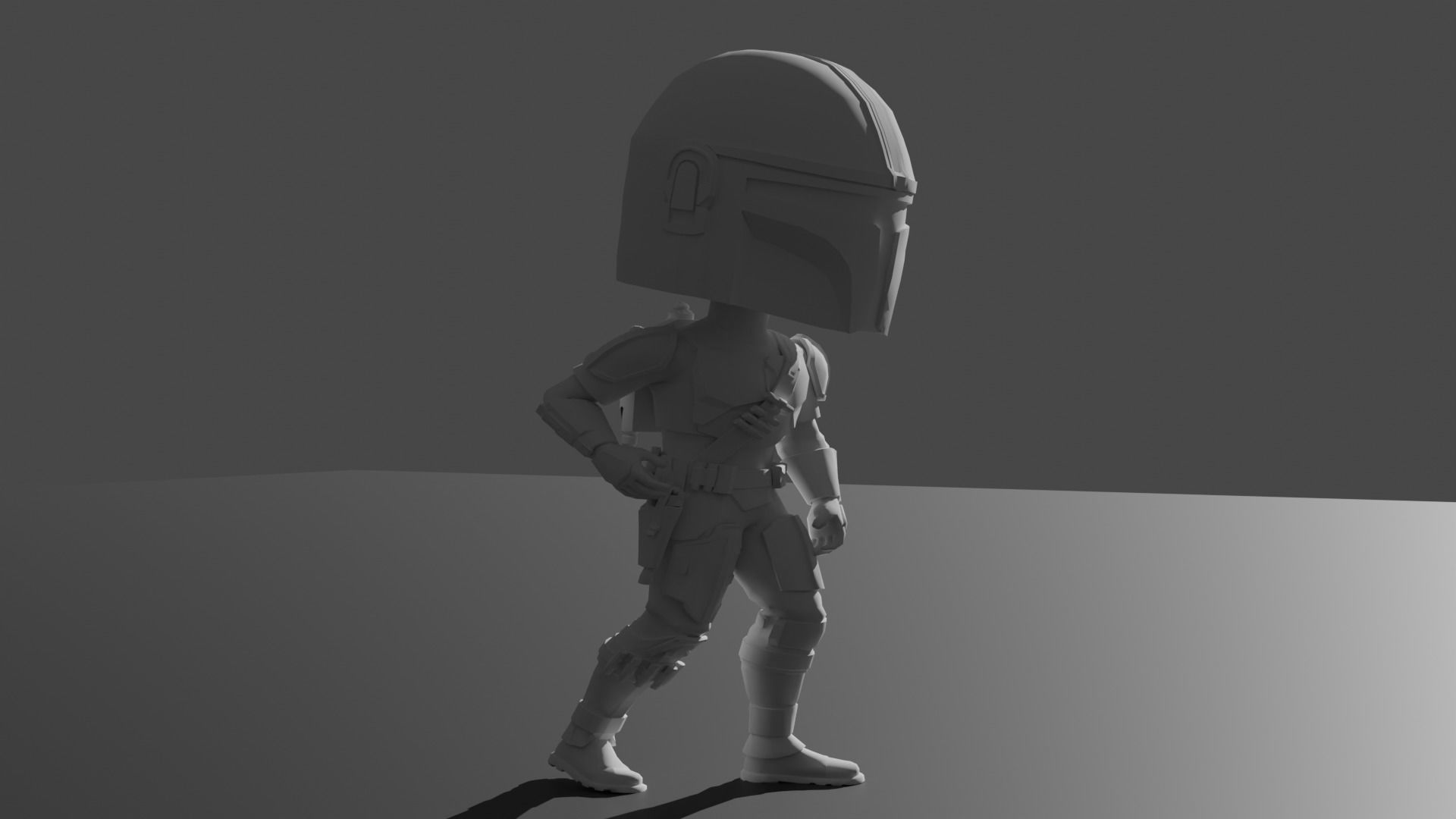 mandalorian 3D print model 13 cm 3D model 3D printable rigged | CGTrader