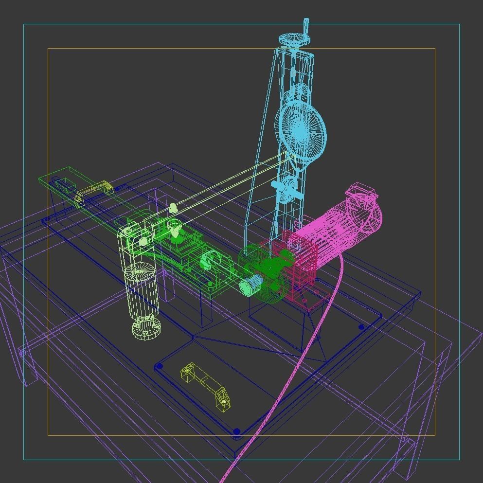 Tribometer table with machine 3D model animated rigged | CGTrader
