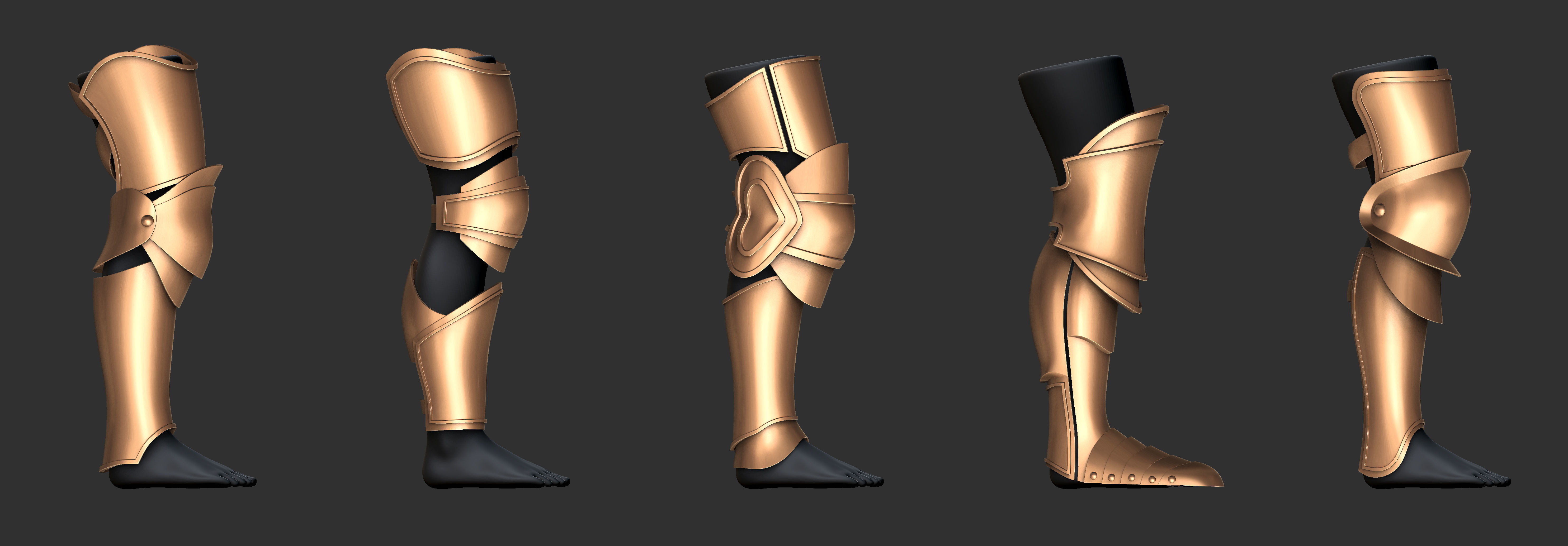 3D model Leg Armor Highpoly and Lowpoly With UVs Vol 1 VR / AR / low ...