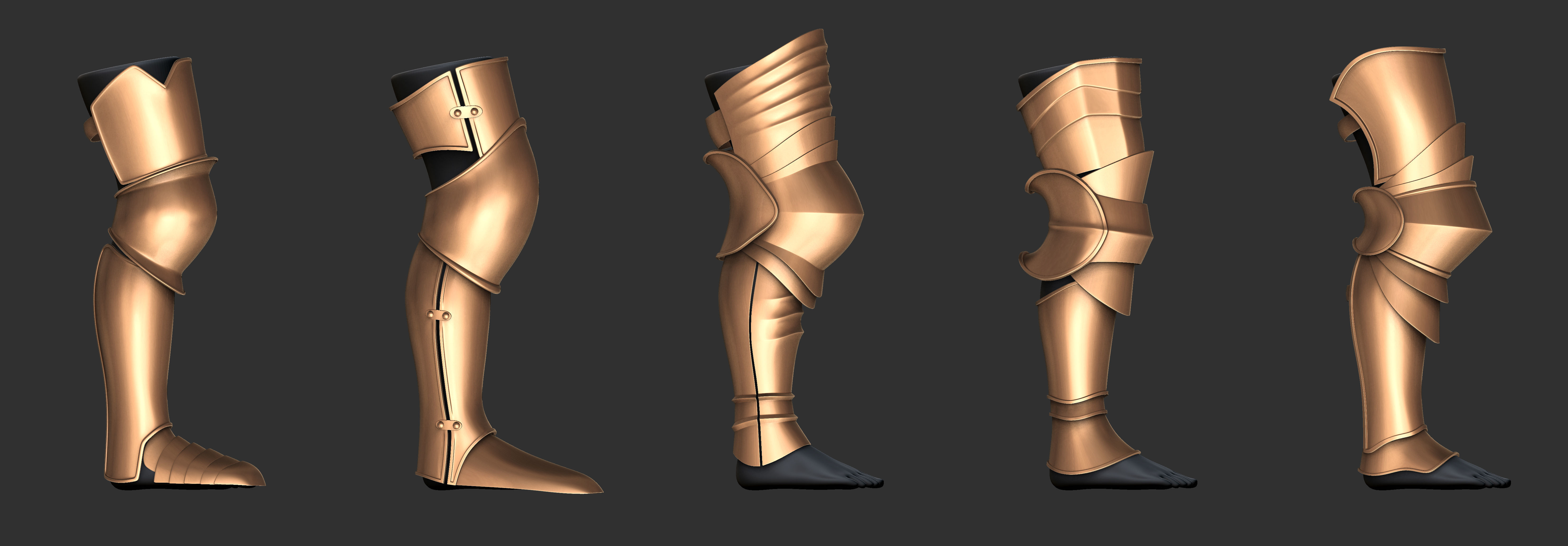 3D model Leg Armor Highpoly and Lowpoly With UVs Vol 1 VR / AR / low ...