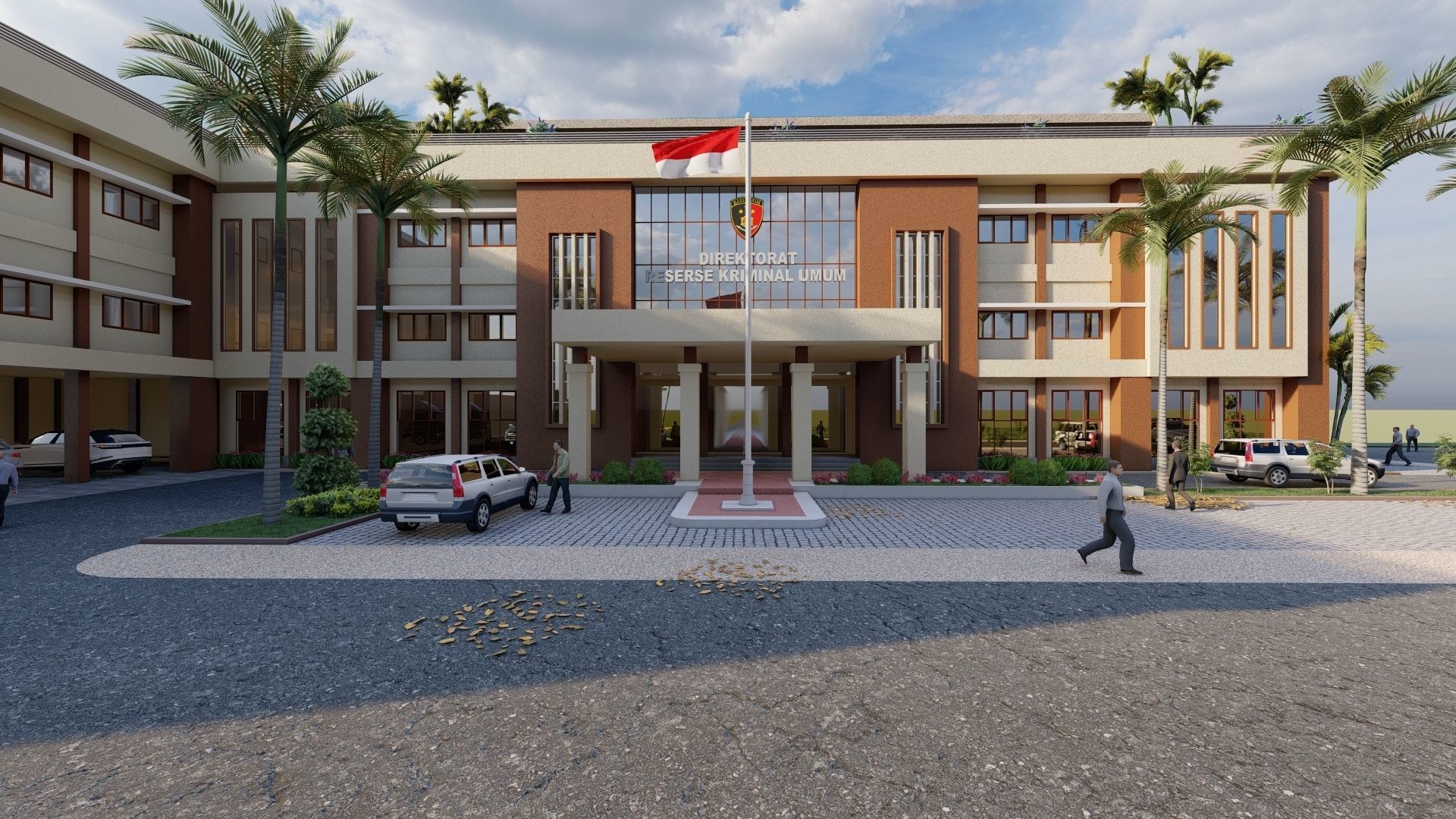 gedung kepolisian 3D model animated | CGTrader