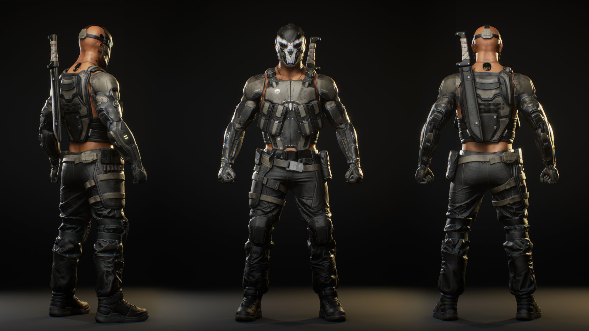 3D model Futuristic Mercenary VR / AR / low-poly | CGTrader