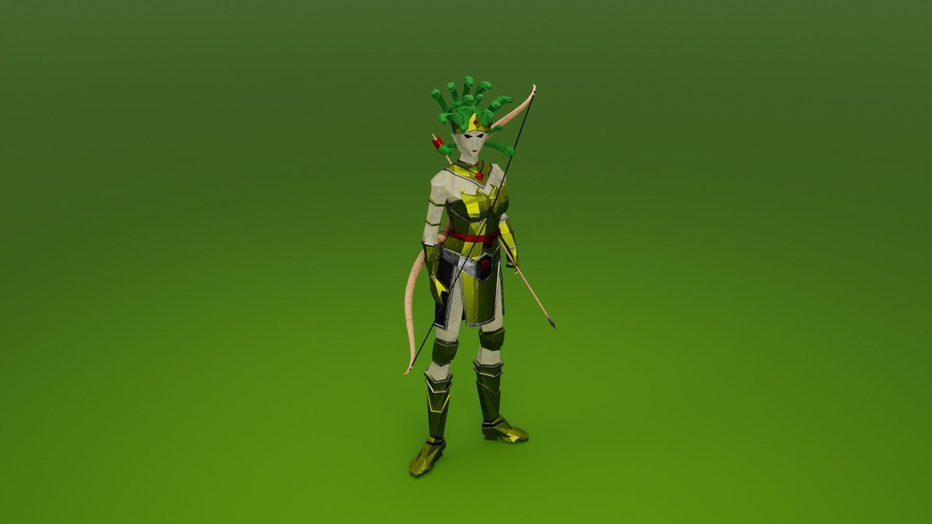 3D model Medusa Gorgon Snake goddess Mythical Horrific Low poly Rigged ...