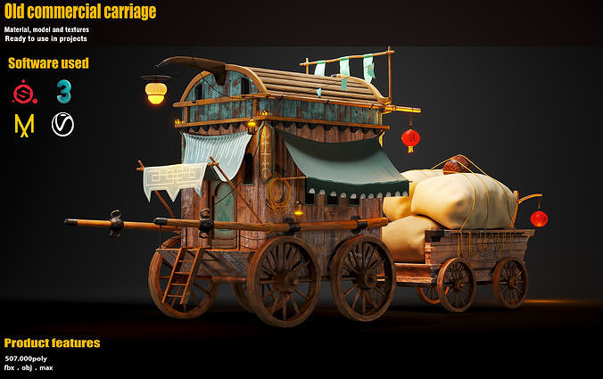 old commercial carriage 3D model | CGTrader