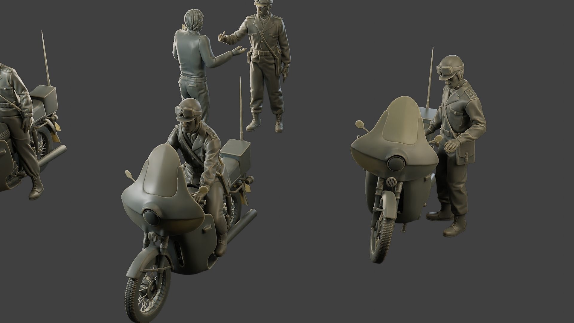 CzechSlovak Communist police Motorcycle CCPM1 Pack1 3D Model Collection ...