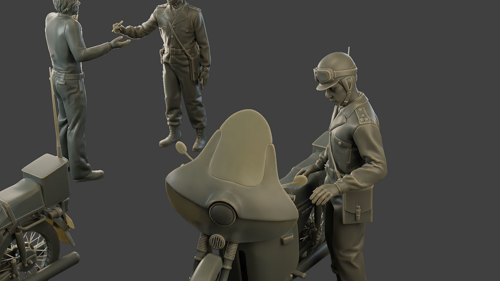CzechSlovak Communist police Motorcycle CCPM1 Pack1 3D Model Collection ...