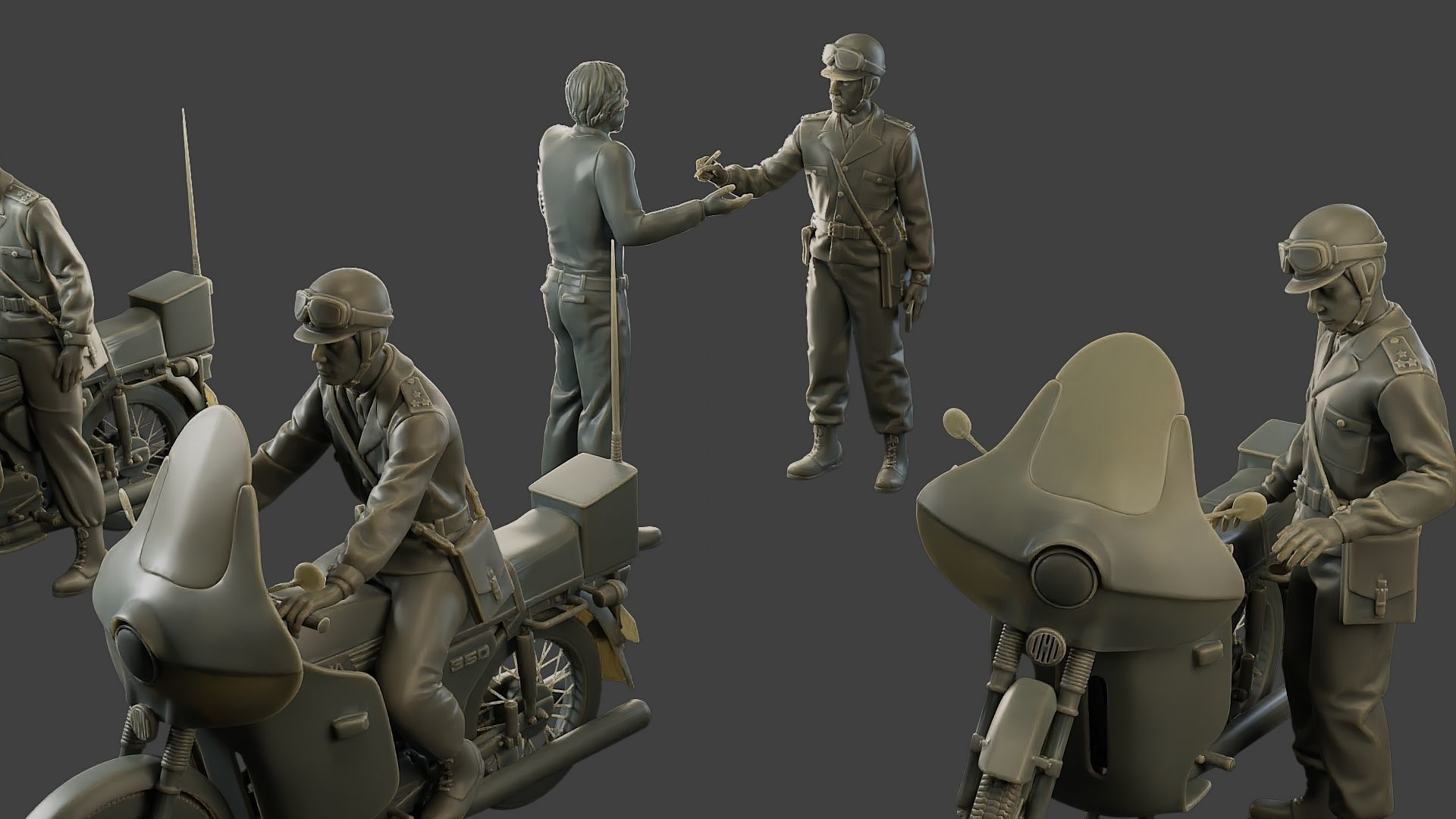 CzechSlovak Communist police Motorcycle CCPM1 Pack1 3D Model Collection ...