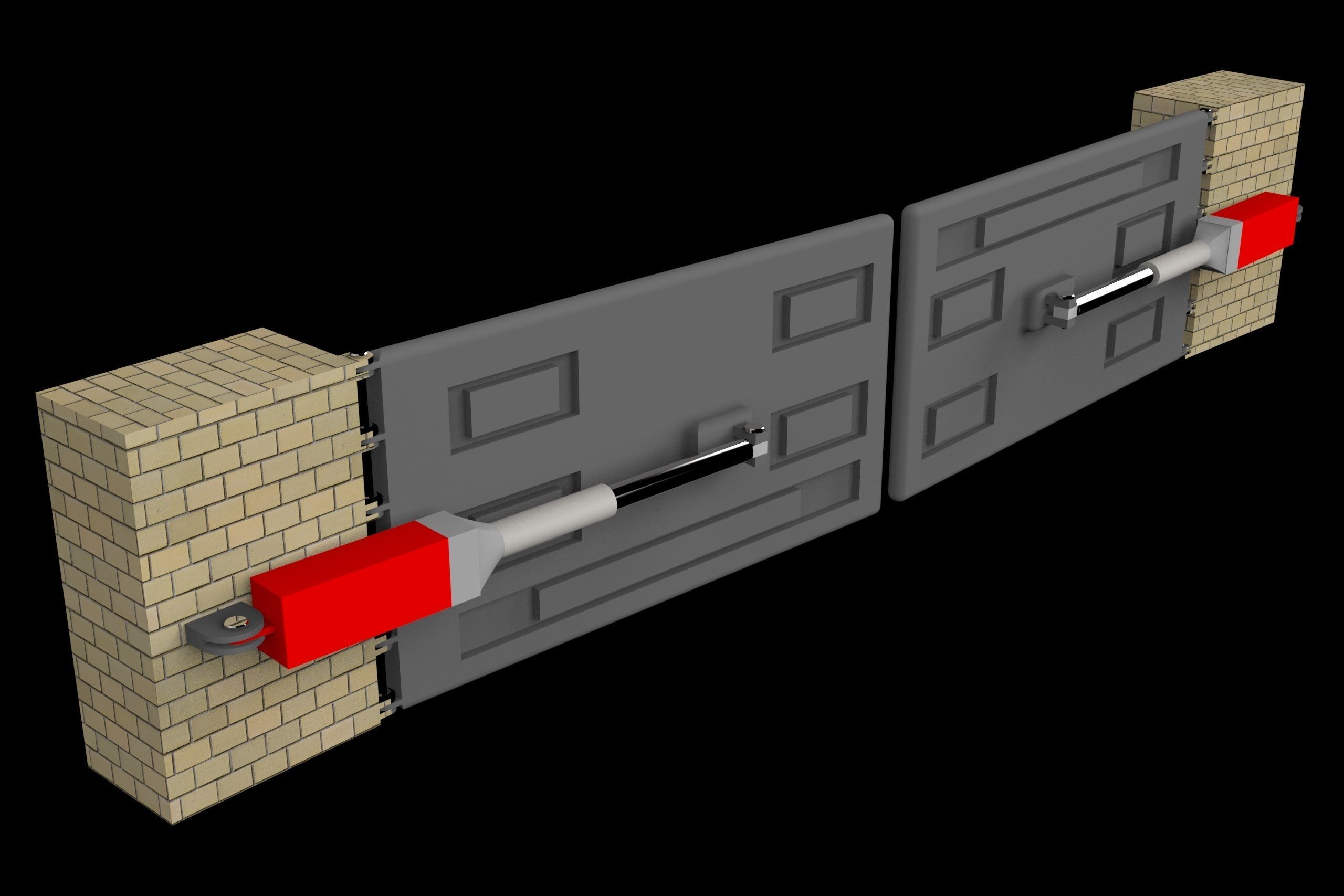 Swing gate 3D model animated | CGTrader