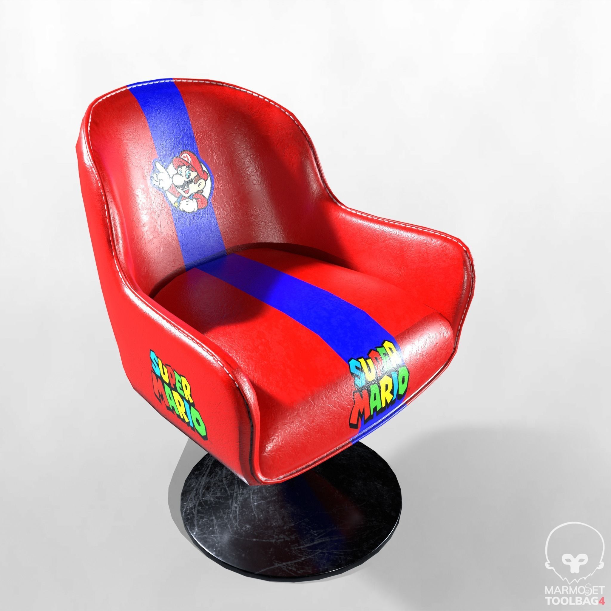 3D model Super Mario Arm Chair - Low Poly 3D Model VR / AR / low-poly ...